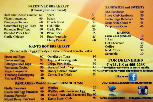 Kanto Freestyle Breakfast: Gourmet meets Affordability | Freedom Wall